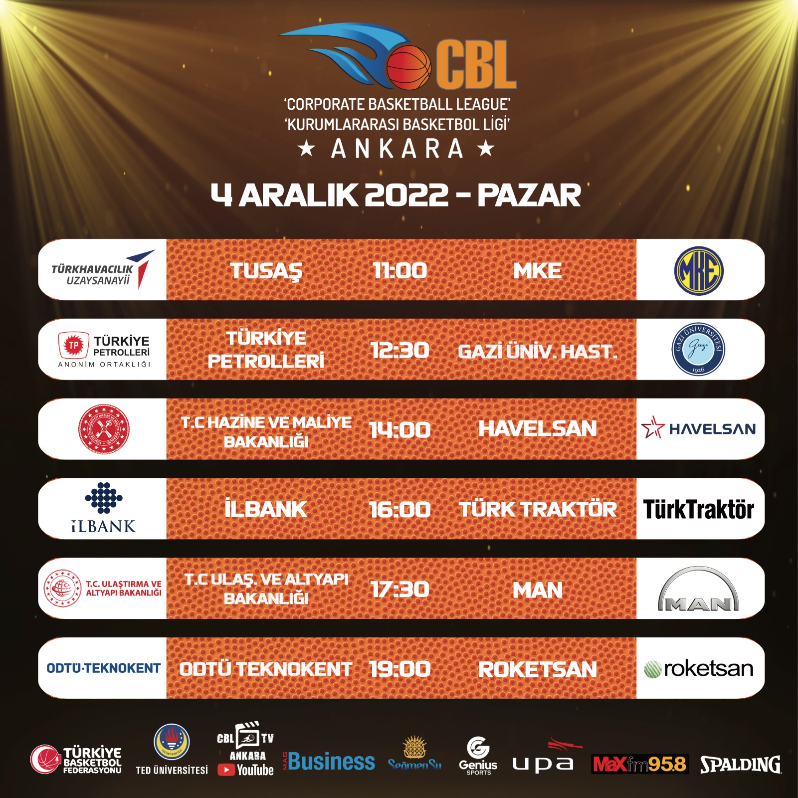 CBL Ankara da 4. Hafta Maç Programı : CBL Ankara : Corporate Basketball ...